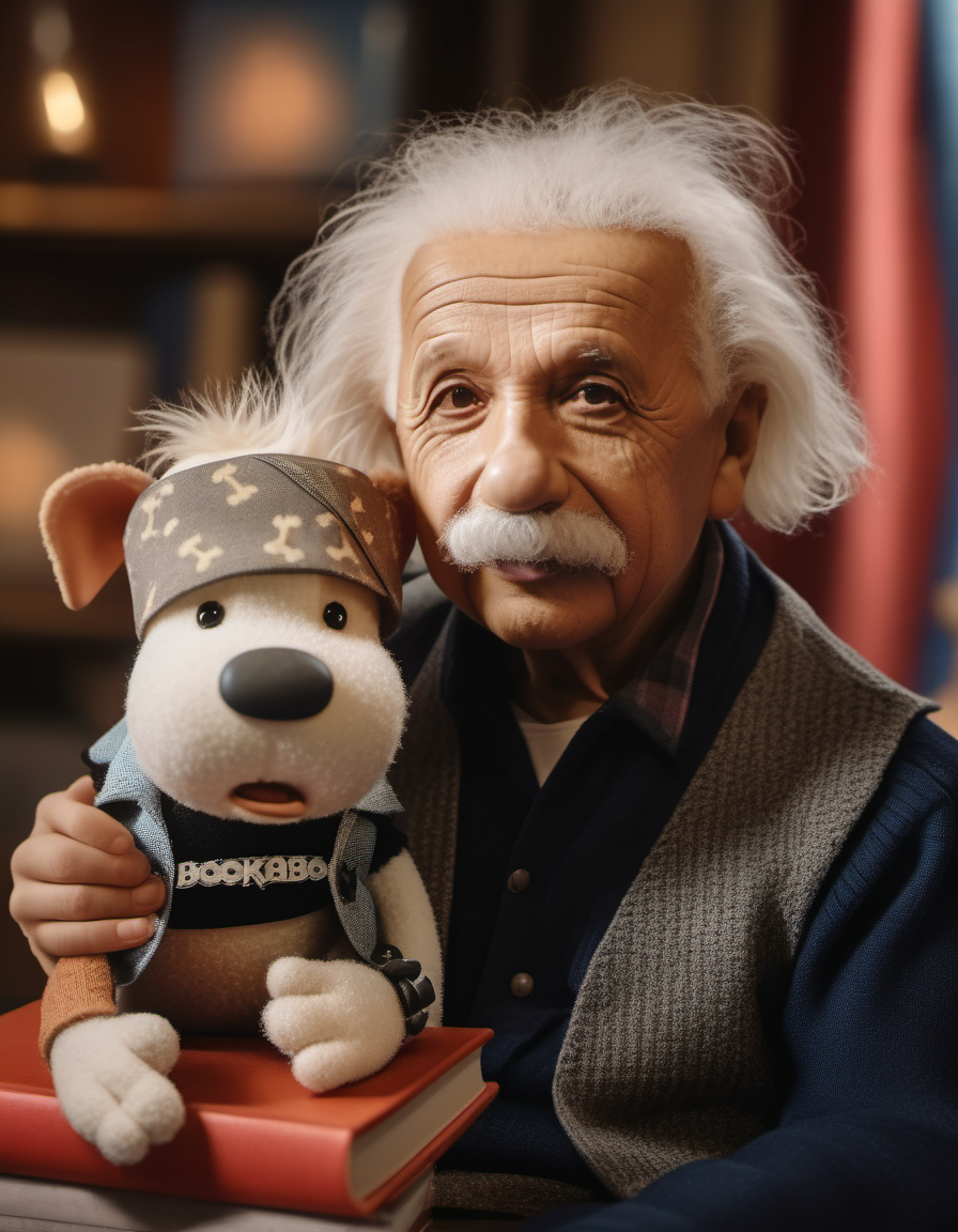 An AI image (Bookaboo) in the style of Albert Einstein - StableGenius.ai
