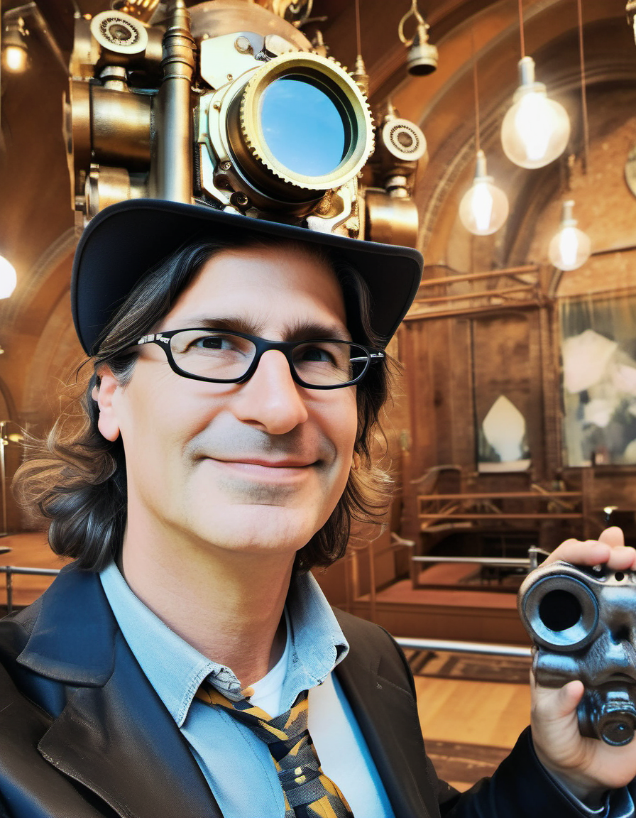 An AI image (Steampunk selfie) in the style of Jean-René Dufort ...