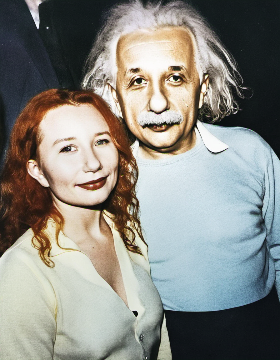 An AI image (Tori Amos) in the style of Albert Einstein - StableGenius.ai