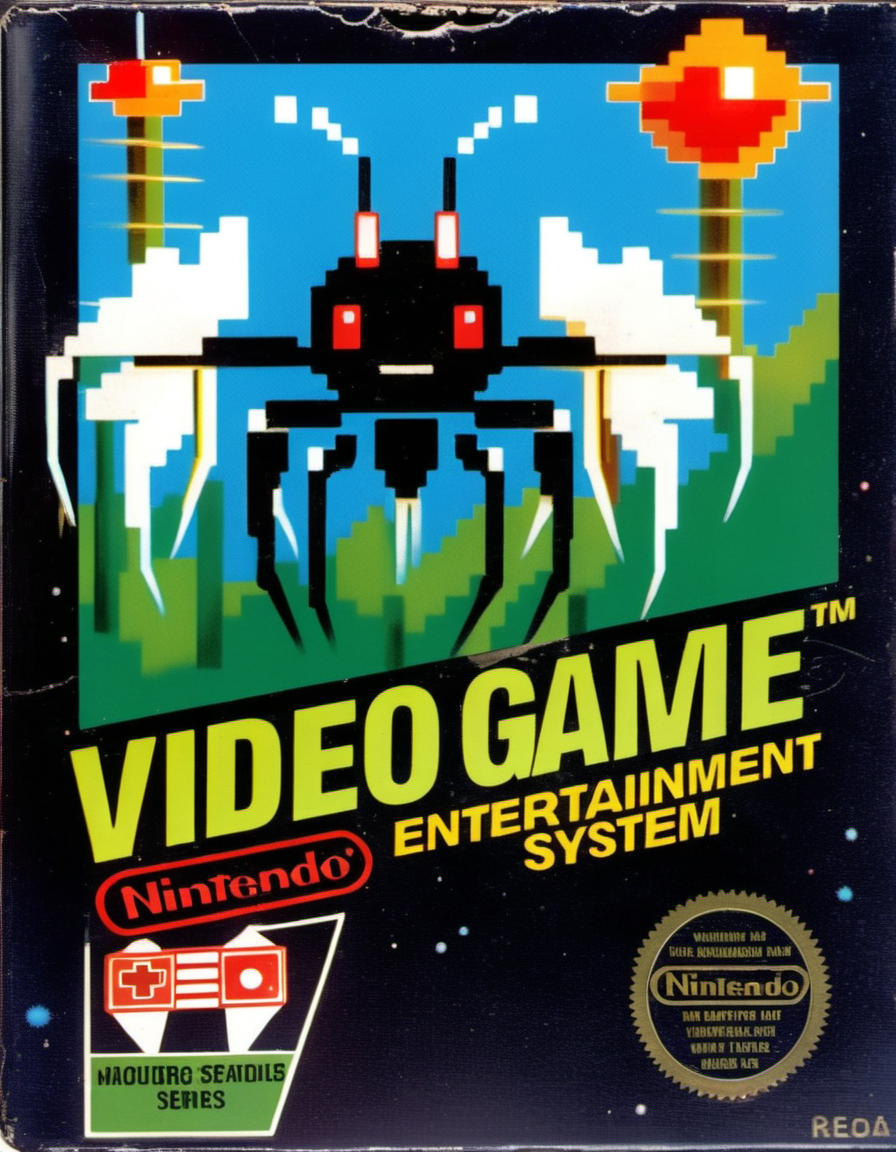 An AI image (Mechanical Ants) in the style of Vintage Video Game Covers ...