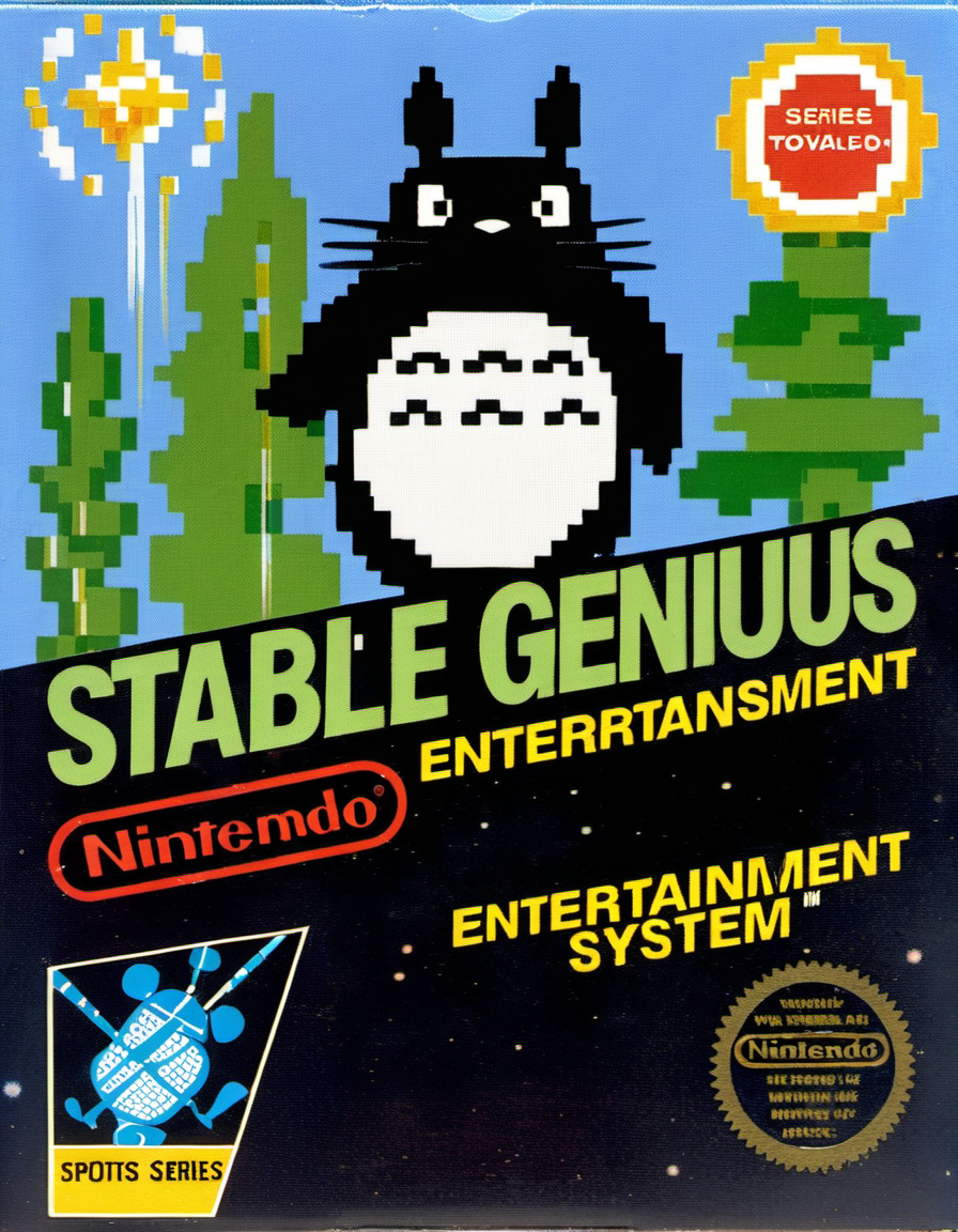 An AI image (Totoro) in the style of Vintage Video Game Covers ...