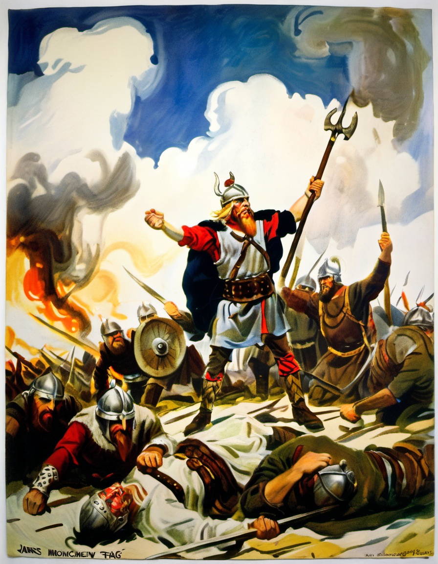 An AI image (Viking Raid) in the style of James Montgomery Flagg ...